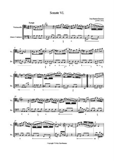 Sonata for Cello and Basso Continuo No.6 in G Major by J. Barrière on MusicaNeo