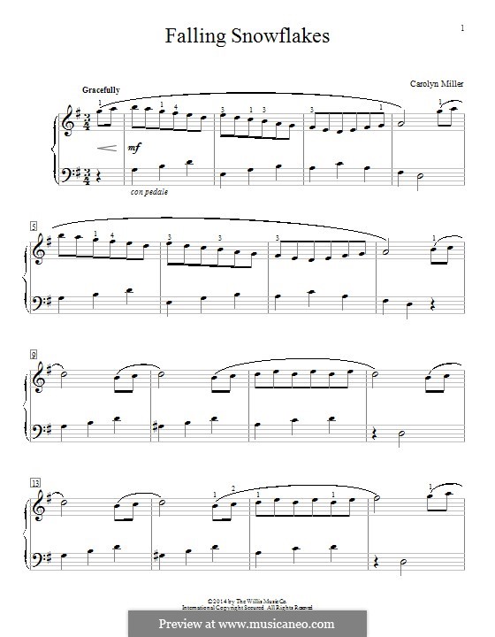 Falling Snowflakes by C. Miller - sheet music on MusicaNeo