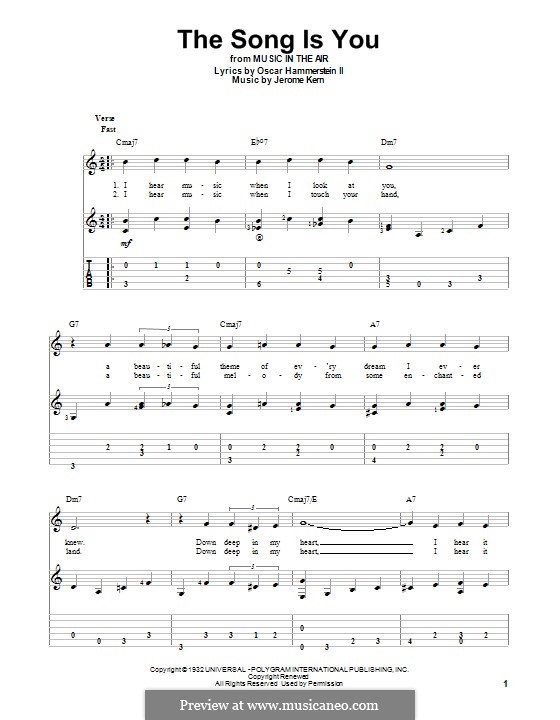 The Song is You by J. Kern - sheet music on MusicaNeo