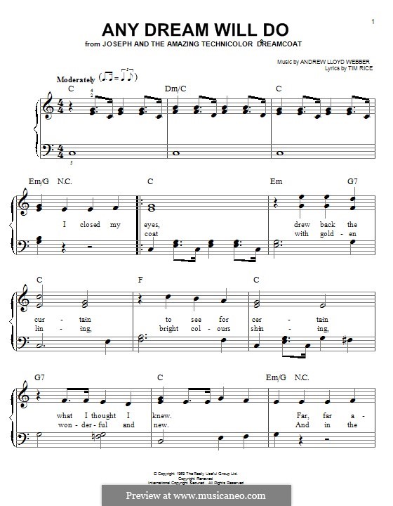 Any Dream Will Do (Joseph and The Amazing Technicolor Dreamcoat) by A.L ...