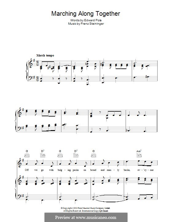 Marching Along Together by F. Steininger - sheet music on MusicaNeo