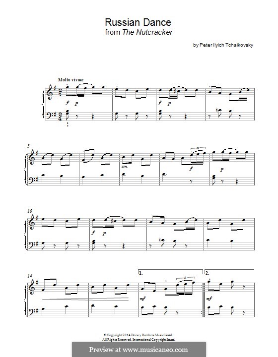 No.4 Russian Dance (Trepak) (The Nutcracker. Suite, TH 35 Op.71a) by P. Tchaikovsky on MusicaNeo