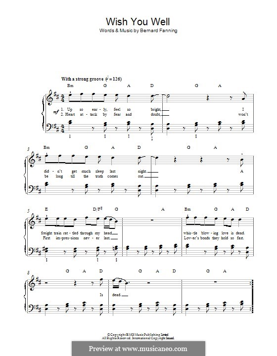 Wish You Well by B. Fanning - sheet music on MusicaNeo