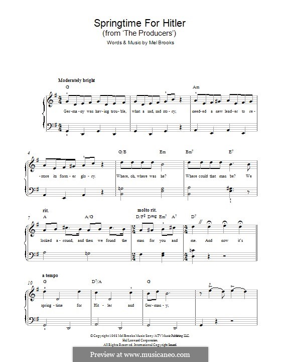 Springtime for Hitler (from The Producers) by M. Brooks on MusicaNeo