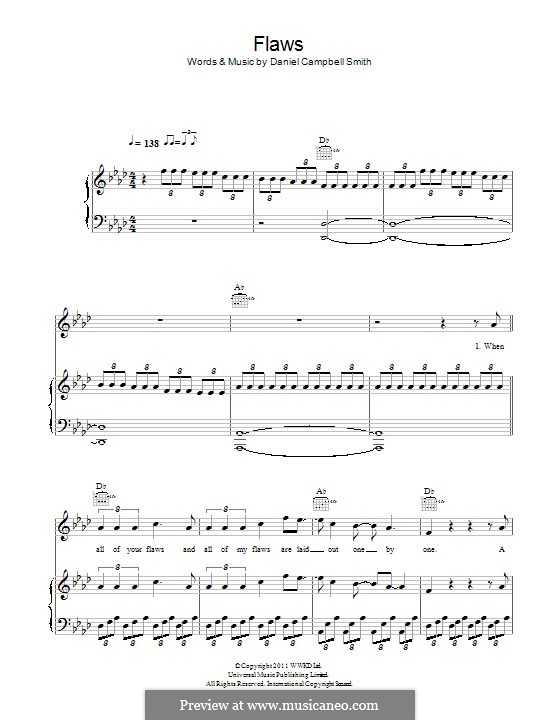Flaws (Bastille) by D.C. Smith - sheet music on MusicaNeo