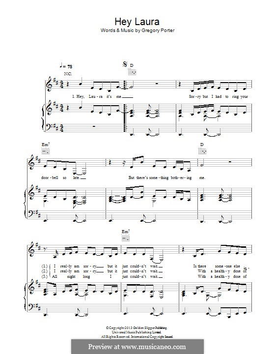 Hey Laura by G. Porter - sheet music on MusicaNeo