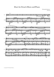 Duet for French horn and piano by W. Brookhouse - sheet music on MusicaNeo