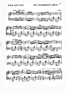 Palm Leaf Rag by S. Joplin - sheet music on MusicaNeo