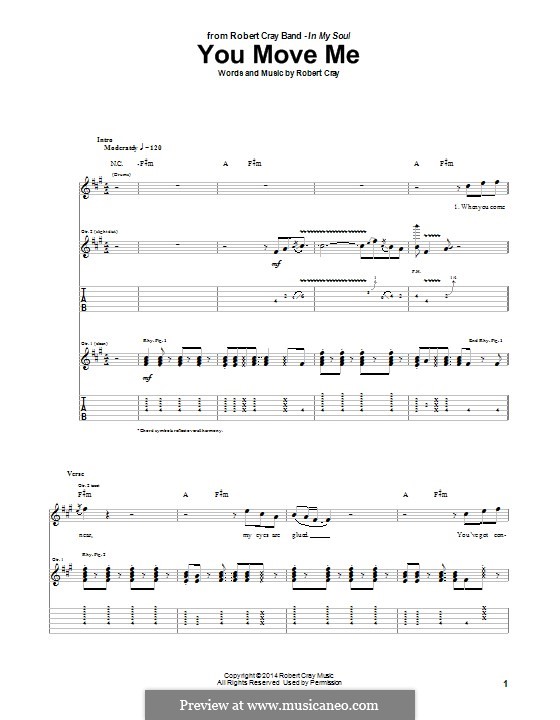 You Move Me by R. Cray - sheet music on MusicaNeo