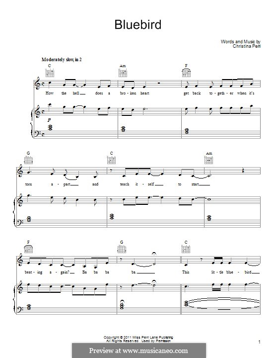 Bluebird by C. Perri - sheet music on MusicaNeo