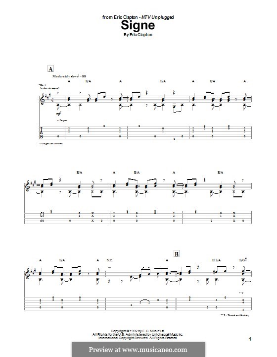 Signe by E. Clapton - sheet music on MusicaNeo