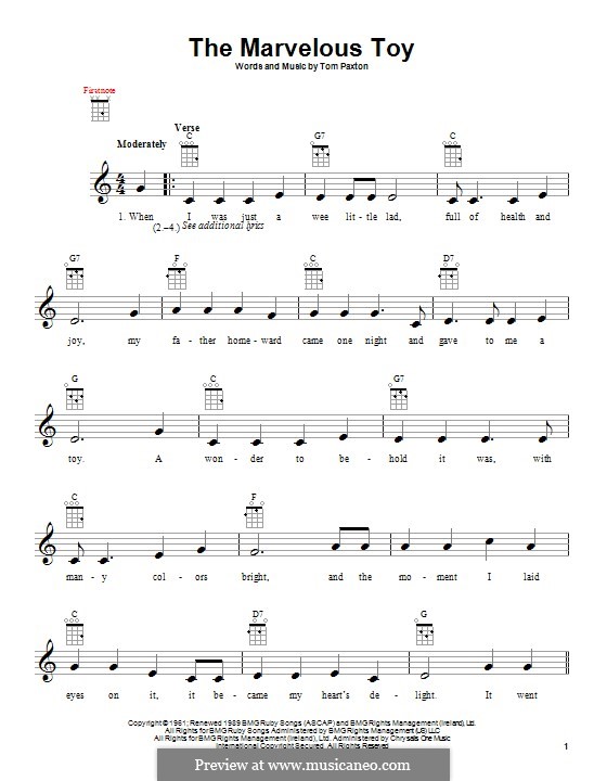 The Marvelous Toy by T. Paxton - sheet music on MusicaNeo