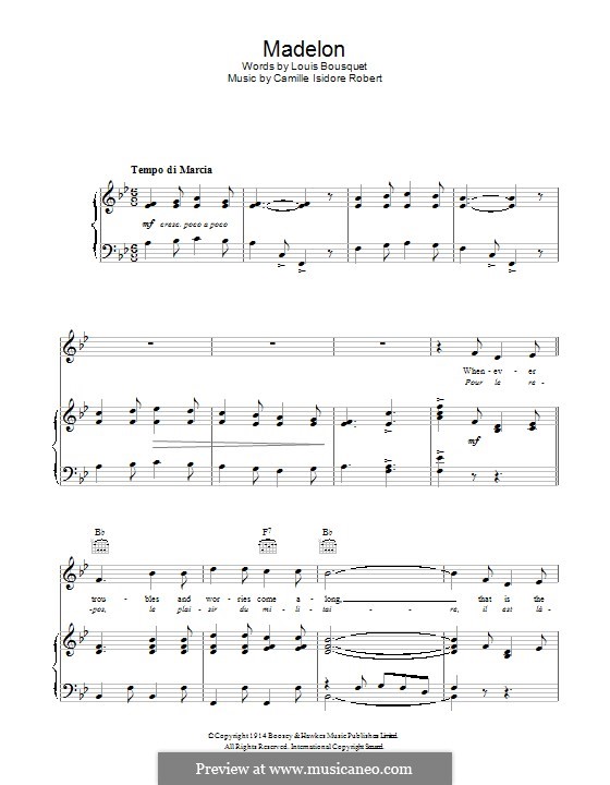 Quand Madelon by C.I. Robert - sheet music on MusicaNeo