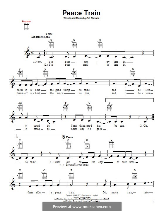 Peace Train Guitar Chords