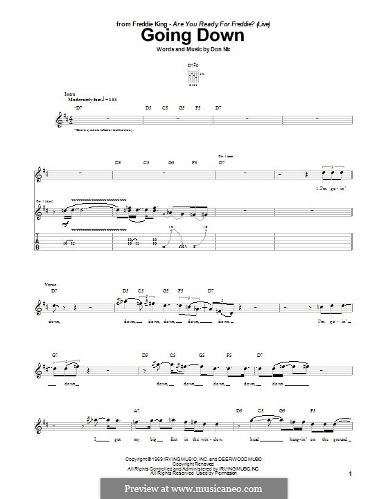 Going Down by D. Nix - sheet music on MusicaNeo
