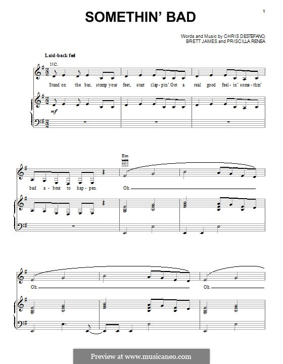Somethin' Bad by Brett James, P. Renea Hamilton, C. Destefano on MusicaNeo
