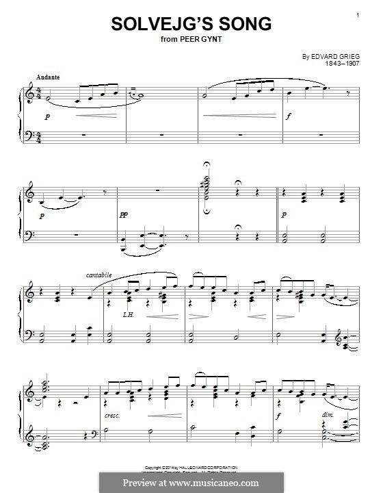 Suite No.2. Solveig's Song (Peer Gynt) by E. Grieg on MusicaNeo Suite No.2. Solveig's Song (Peer Gynt) by E. Grieg on MusicaNeo