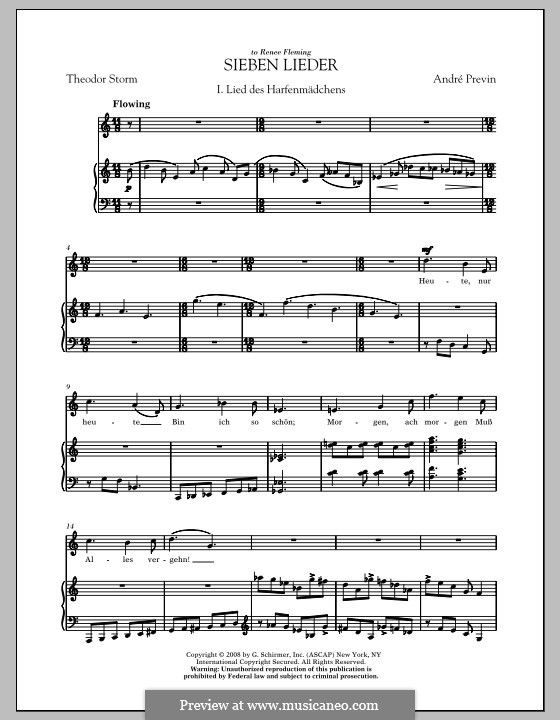 Sieben Lieder by A. Previn - sheet music on MusicaNeo