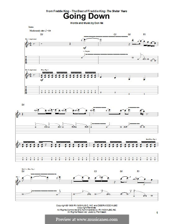 Going Down by D. Nix - sheet music on MusicaNeo