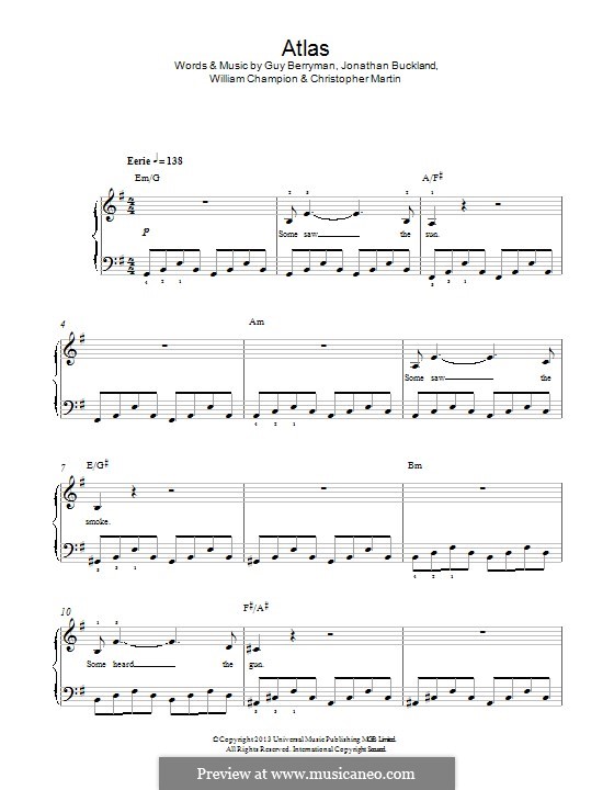 Atlas (Coldplay) by C. Martin, G. Berryman, J. Buckland, W. Champion on ...