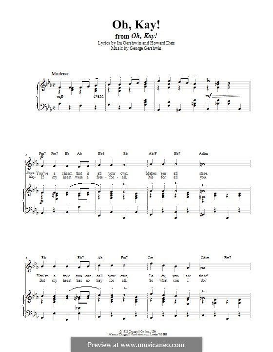 Oh, Kay by G. Gershwin - sheet music on MusicaNeo