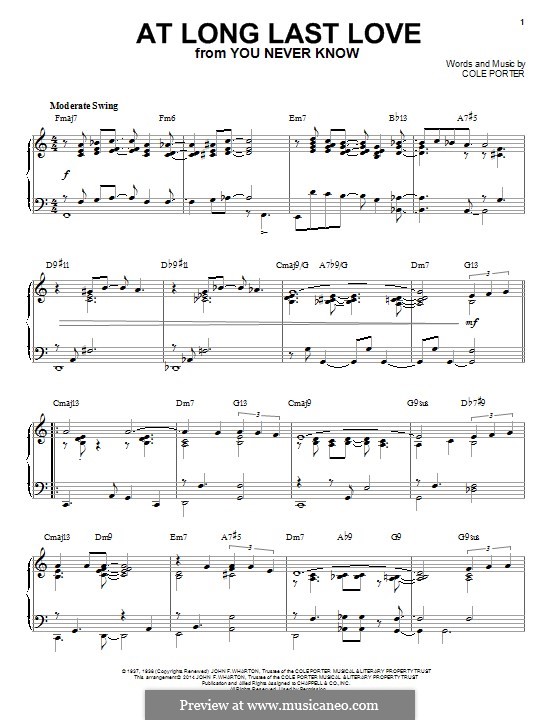 At Long Last Love by C. Porter - sheet music on MusicaNeo