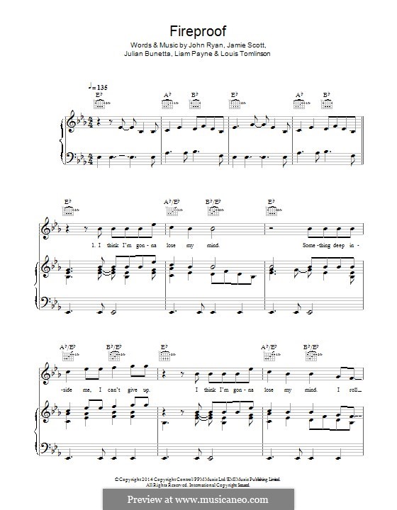 Fireproof (One Direction) by J. Bunetta, J. Scott, L. Tomlinson, L ...