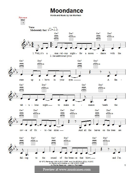 Moondance by V. Morrison - sheet music on MusicaNeo