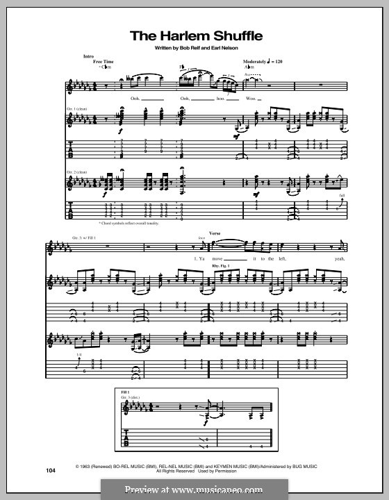 Harlem Shuffle by B. Relf, E. Nelson - sheet music on MusicaNeo