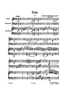 Three Piano Trios, Op.1 by L.v. Beethoven - sheet music on MusicaNeo