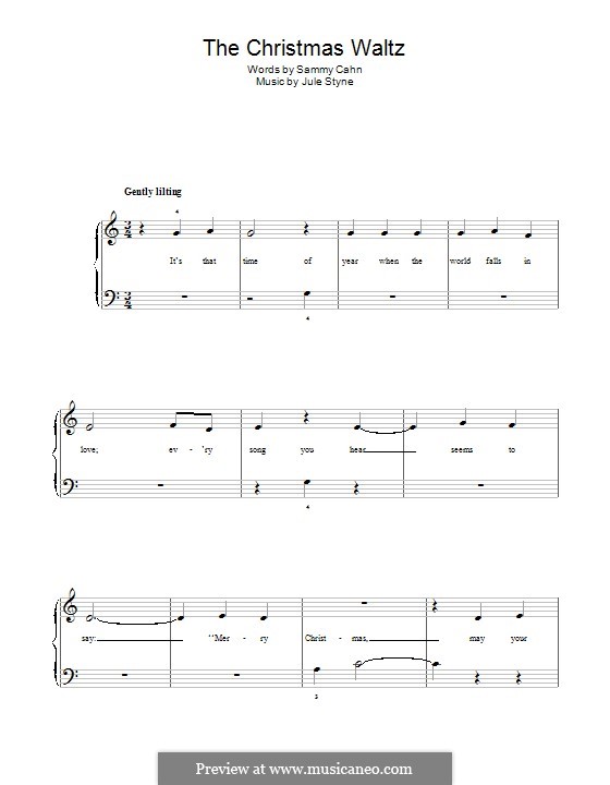 The Christmas Waltz by J. Styne - sheet music on MusicaNeo