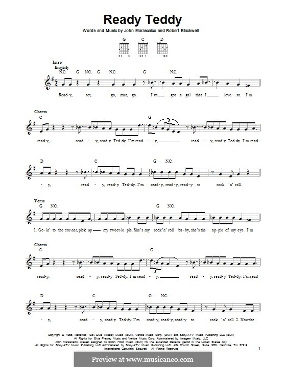 Ready Teddy (Elvis Presley) by J.S. Marascalco, R.A. Blackwell on MusicaNeo