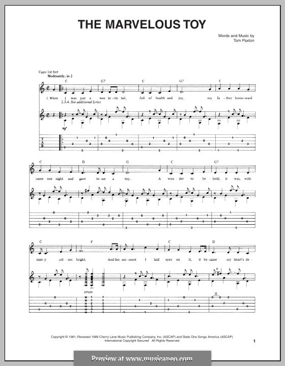 The Marvelous Toy by T. Paxton - sheet music on MusicaNeo