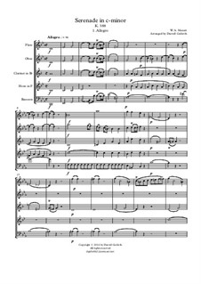Serenade for Winds No.12 in C Minor, K.388 by W.A. Mozart on MusicaNeo