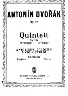 String Quintet No.3 in E Flat Major 'American', B.180 Op.97 by A. Dvořák on MusicaNeo