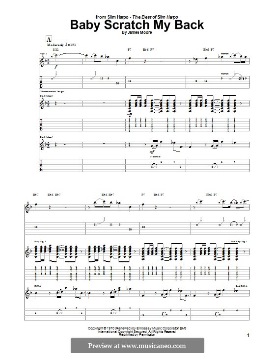 Baby Scratch My Back by J. Moore - sheet music on MusicaNeo