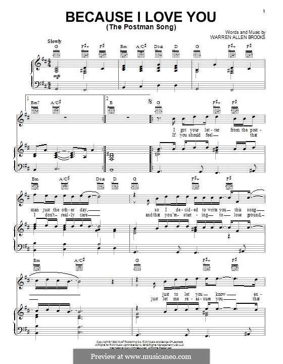 Because I Love You (The Postman Song) by W.A. Brooks on MusicaNeo