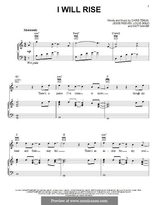 I Will Rise by C. Tomlin, J. Reeves, L. Giglio, M. Maher on MusicaNeo