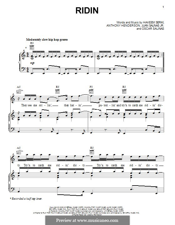 Ridin (Chamillionaire) by A. Henderson, H. Seriki, J. Salinas Jr., O ...