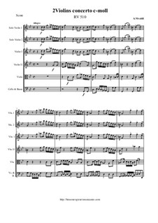 Concerto for Two Violins and Strings in C Minor, RV 510 by A. Vivaldi on MusicaNeo