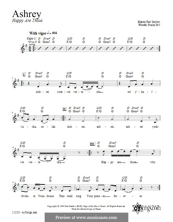Ashrey by P. Smilow - sheet music on MusicaNeo