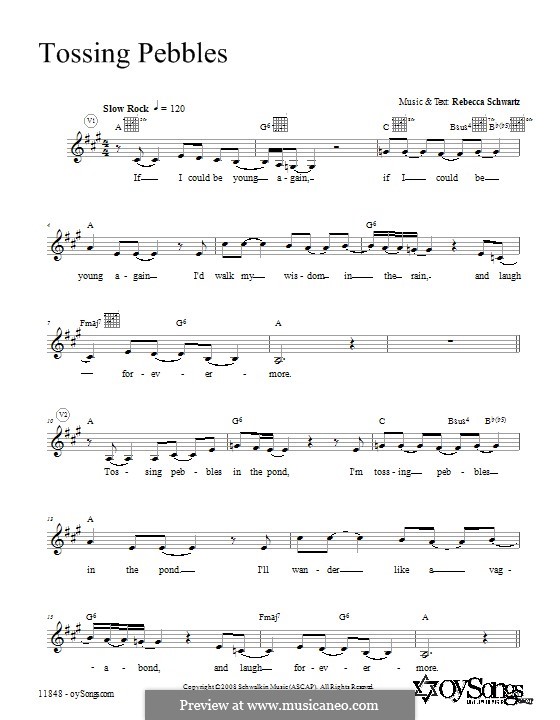 Tossing Pebbles by R. Schwartz - sheet music on MusicaNeo