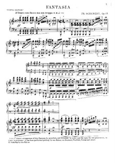 Fantasia for Piano in C Major 'Wanderer', D.760 Op.15 by F. Schubert on MusicaNeo