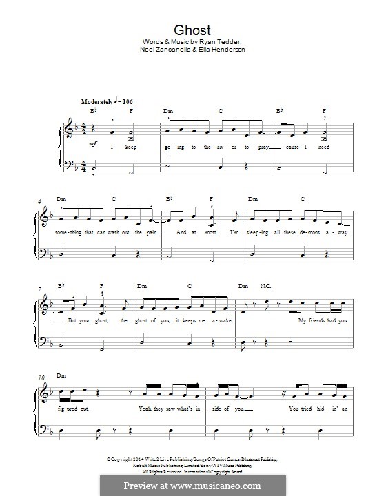 Ghost by N. Zancanella, R.B. Tedder, E. Henderson on MusicaNeo