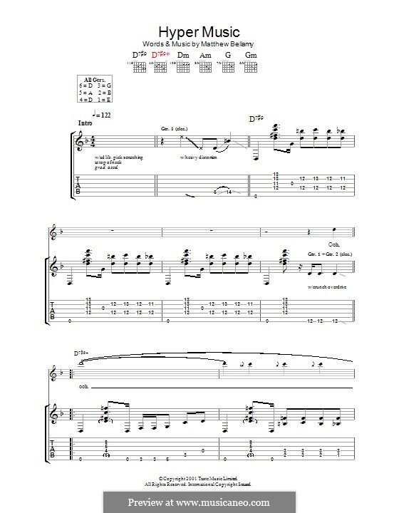 Hyper Music (Muse) by M. Bellamy - sheet music on MusicaNeo