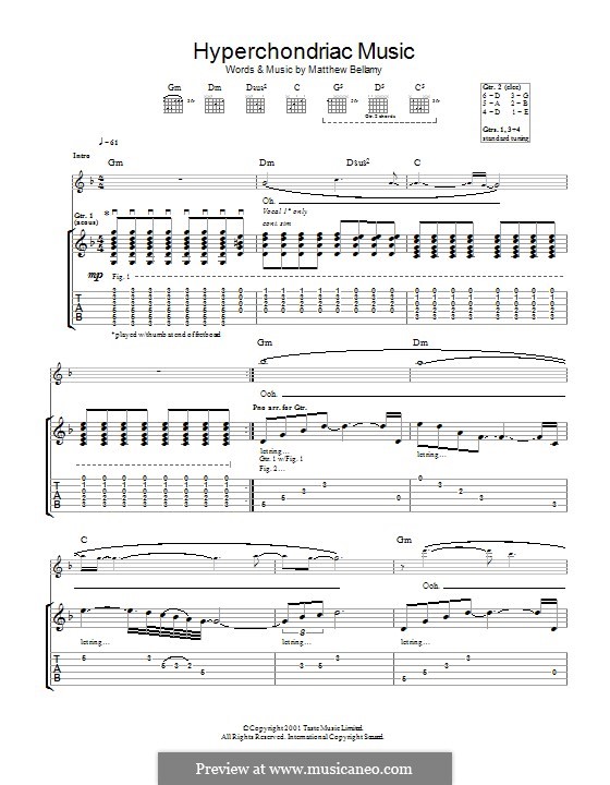 Hyper Chondriac Music (Muse) by M. Bellamy - sheet music on MusicaNeo