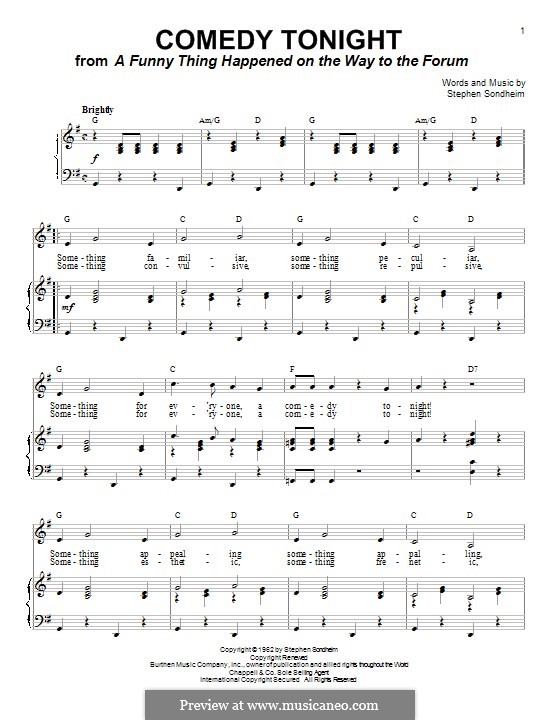 Comedy Tonight by S. Sondheim - sheet music on MusicaNeo