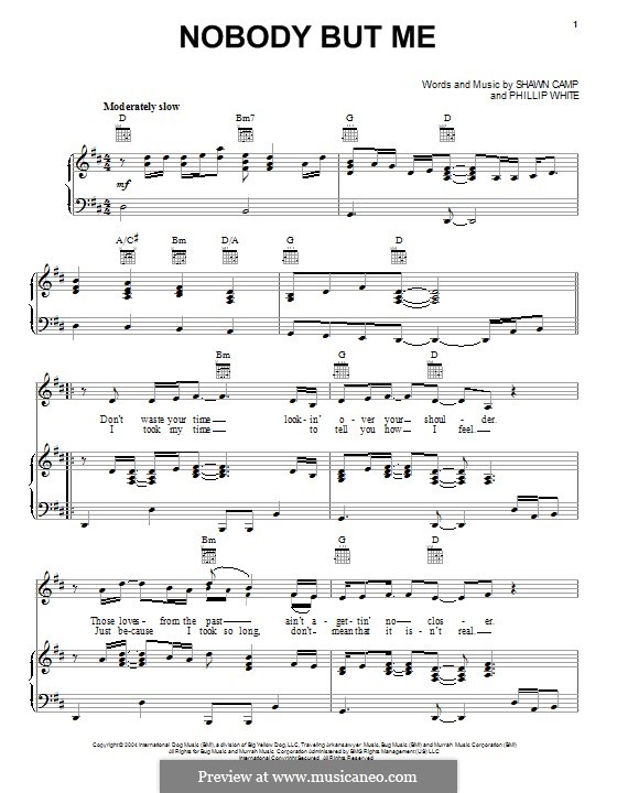 Nobody But Me (Blake Shelton) by S. Camp, P. White on MusicaNeo