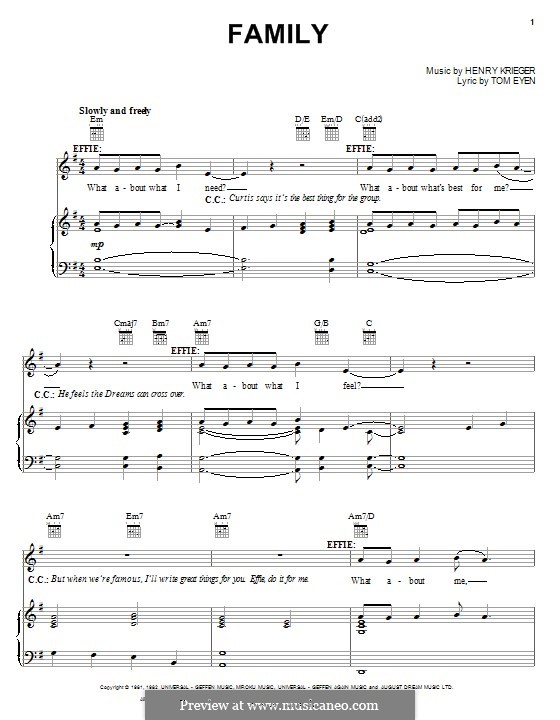 Family (Tom Eyen) by H. Krieger - sheet music on MusicaNeo