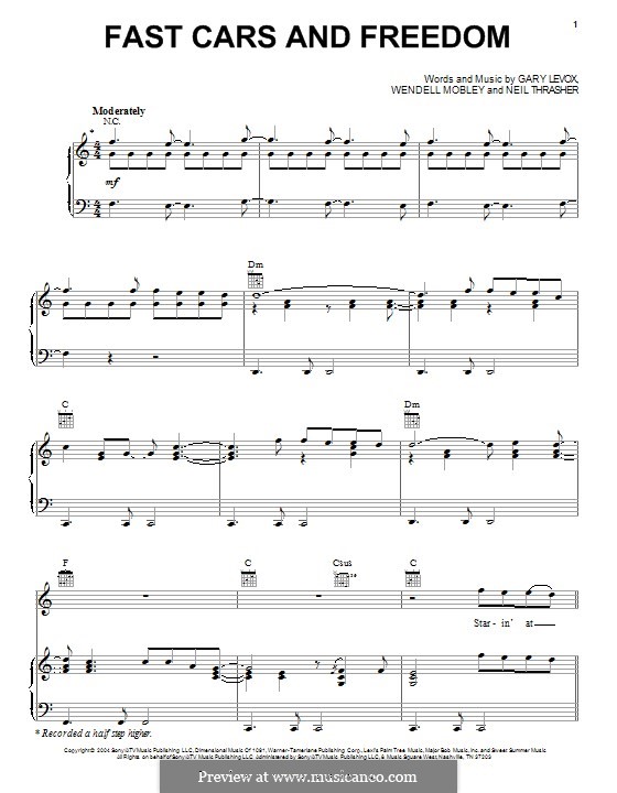 Fast Cars And Freedom (Rascal Flatts) by G. Levox, N. Thrasher, W ...